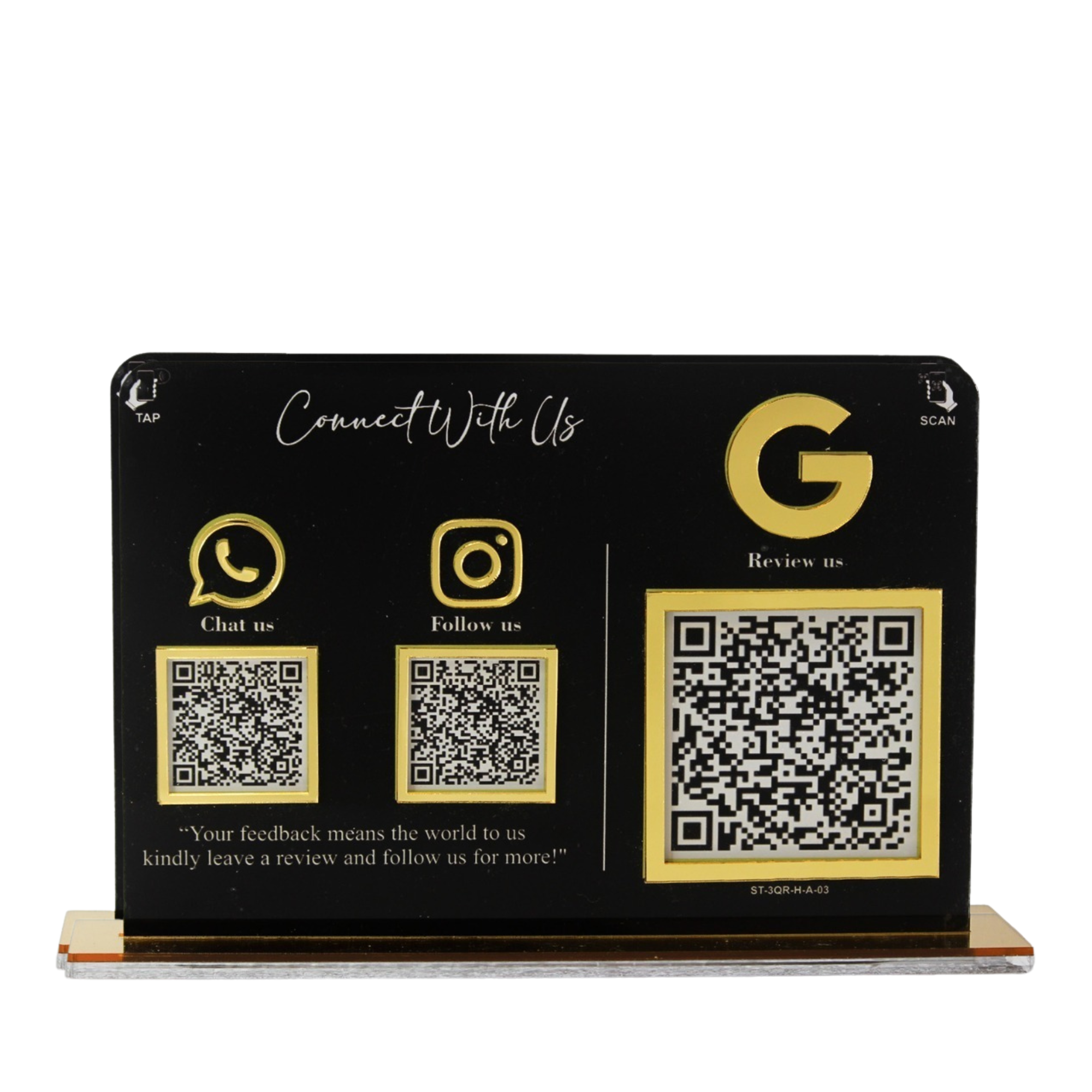 3 QR Black Standee – Bharattapp