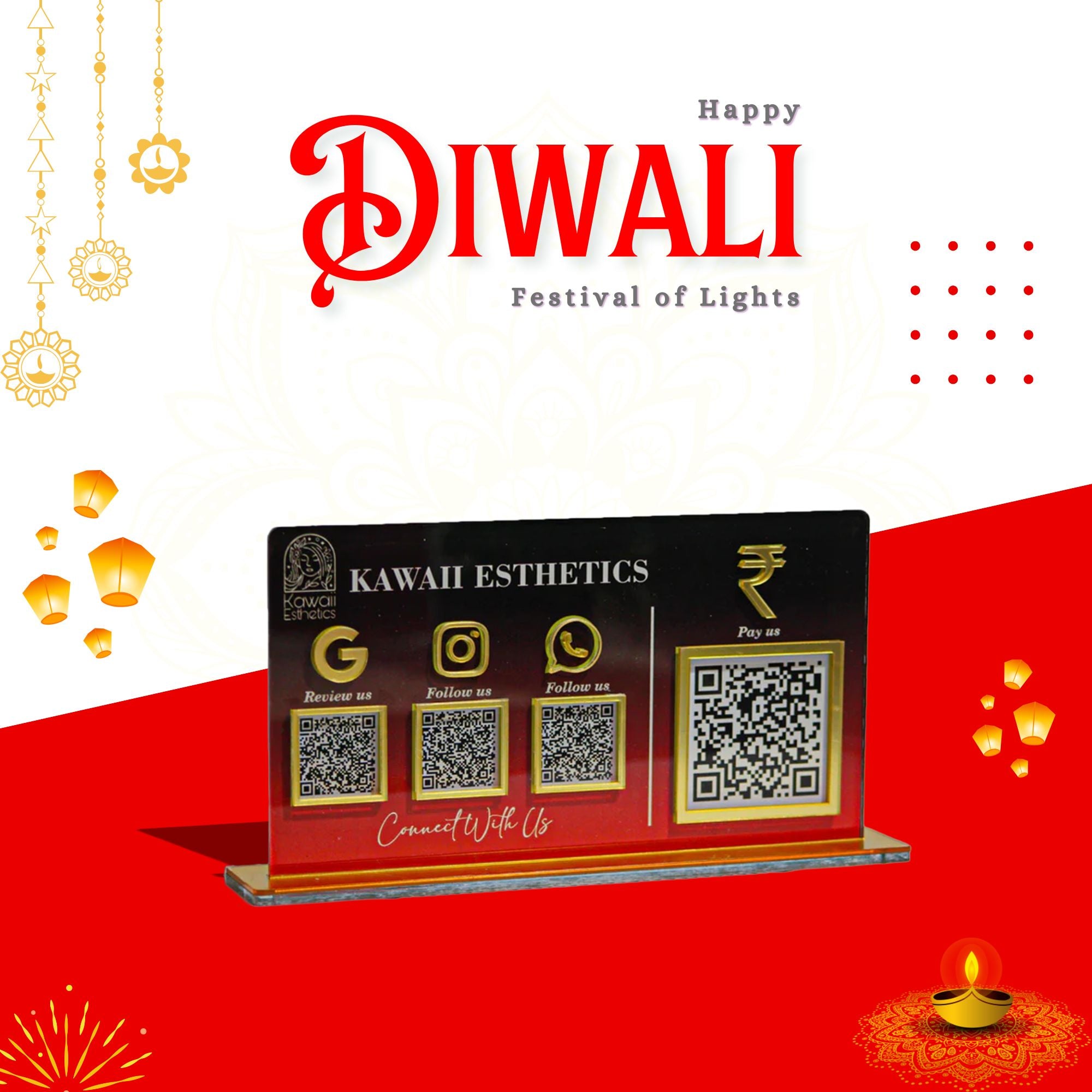 3-in-1 Digital QR NFC Standee – Bharattapp