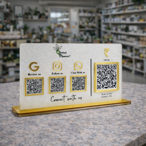 4 QR NFC Enabled Payment Frosted Standee – Bharattapp