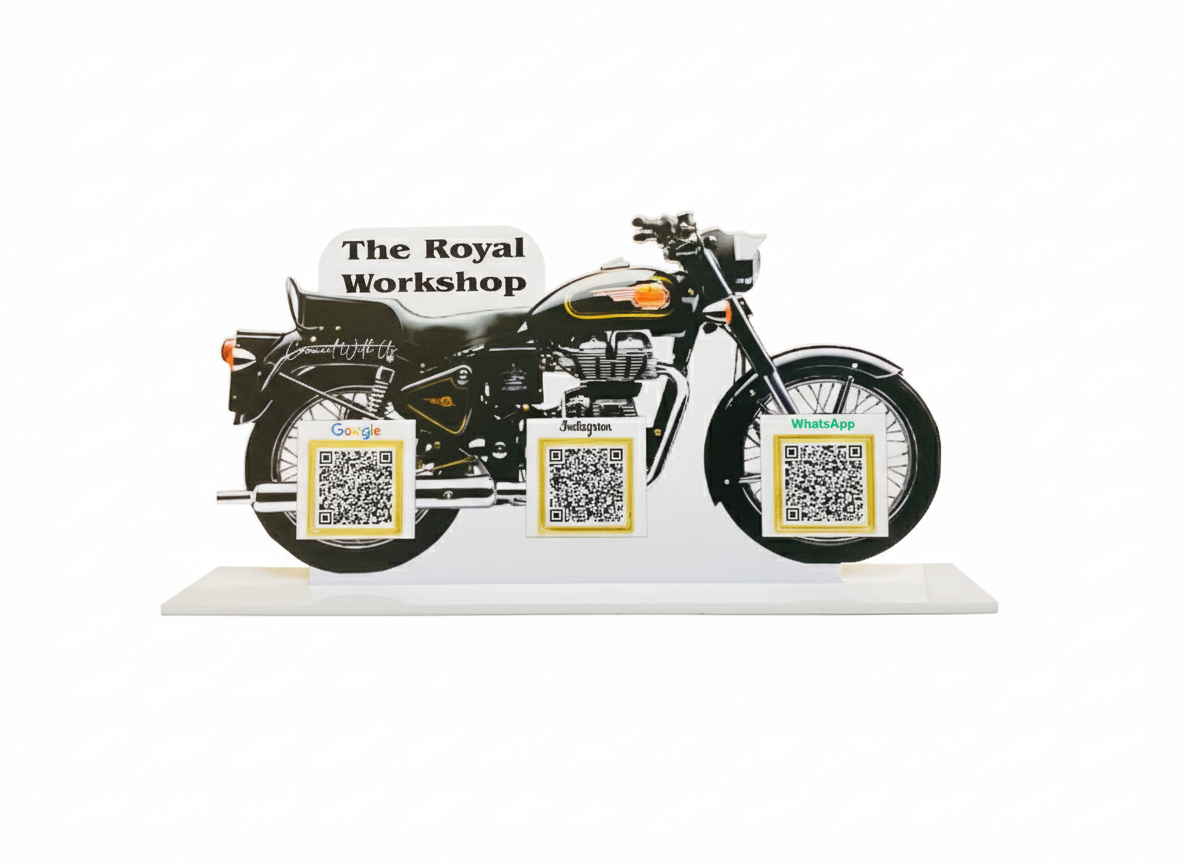 3 QR Bullet Shape Standee – Bharattapp