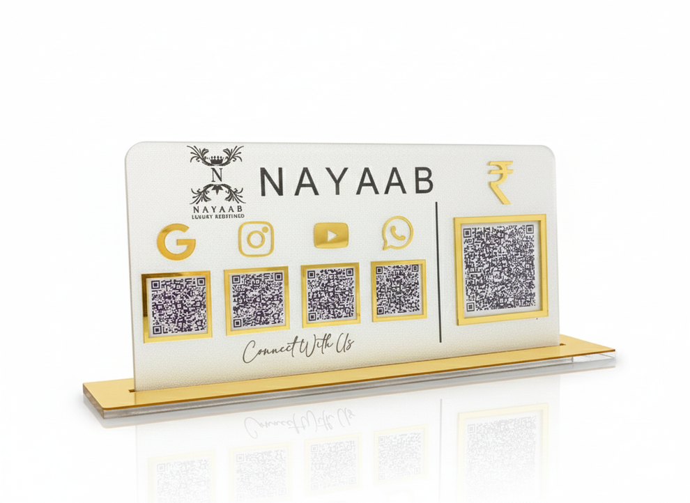 5 QR NFC Enabled Horizontal Payment Standee – Bharattapp