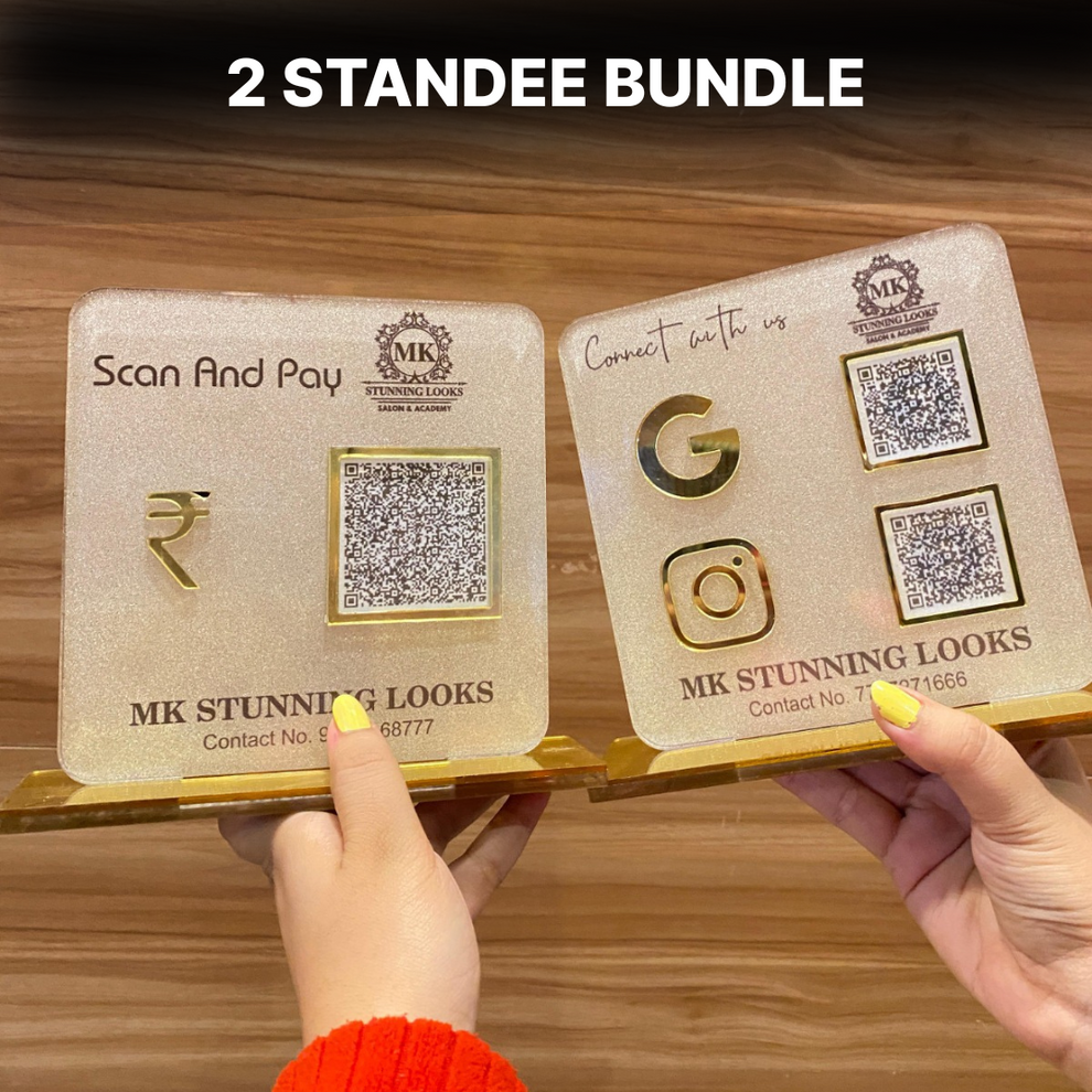 2 Frosted Standee Bundle - Google + Instagram + Payment – Bharattapp