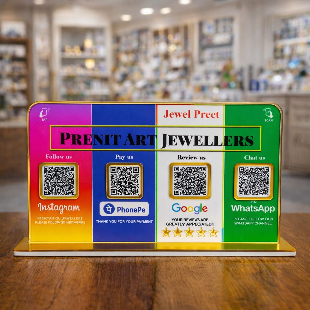 4 QR Multi Color Standee – Bharattapp