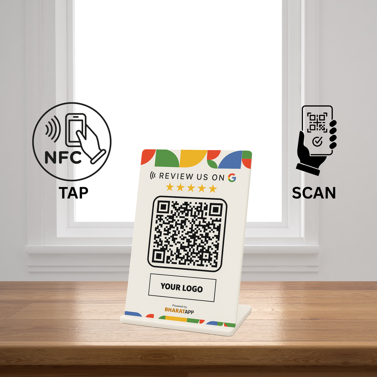 Google reviews PVC NFC Enabled QR Code Standee – Bharattapp